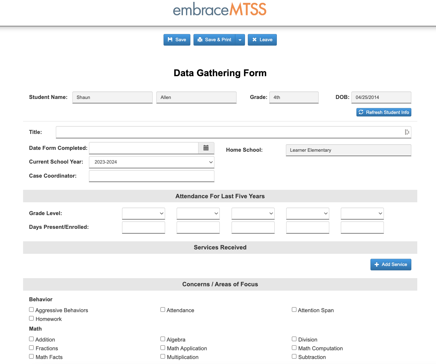 EmbraceMTSS - Web-Based MTSS & RTI Software